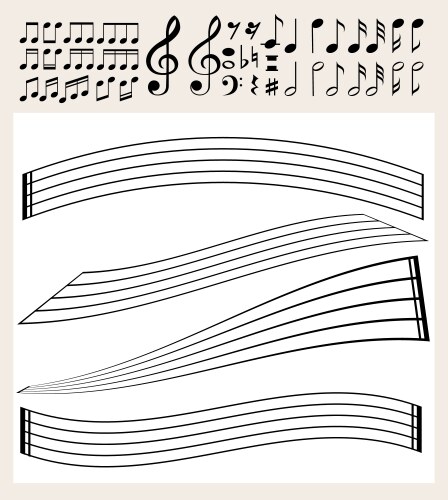 Music notes on scale Royalty Free Vector Image