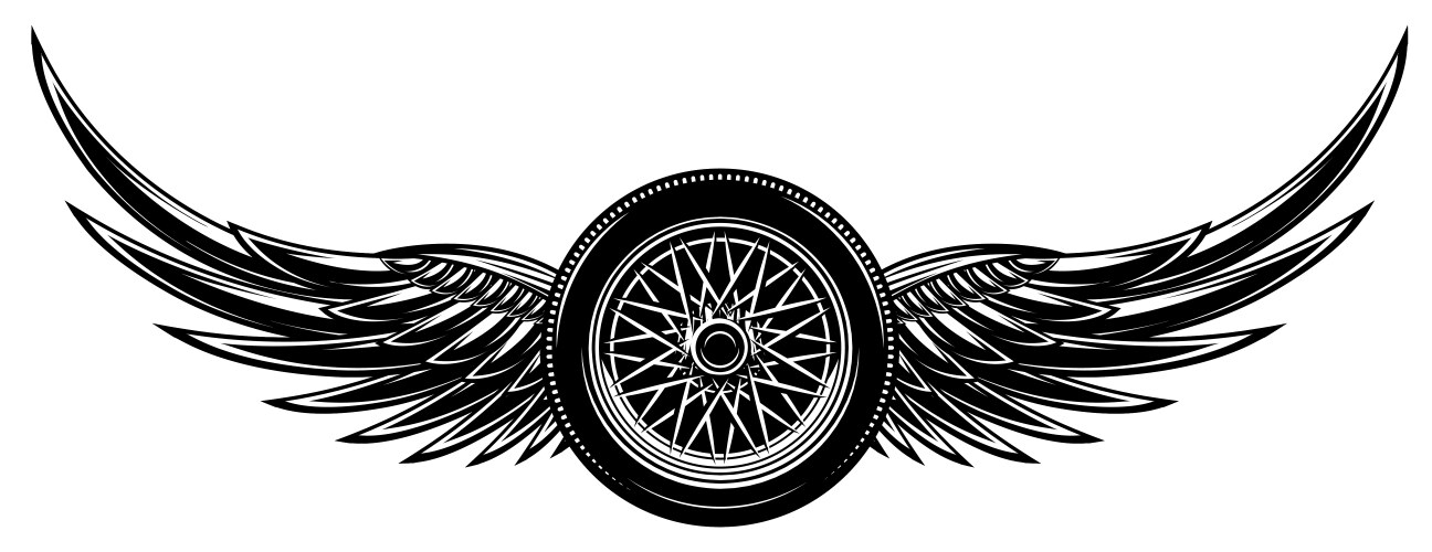 Monochrome pattern with wheel wings and pistons Vector Image