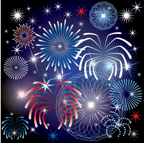 Colorful abstract fireworks background design Vector Image