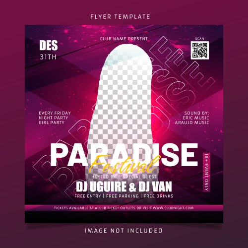 Party festival flyer template Royalty Free Vector Image