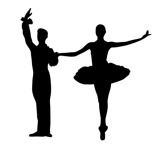 Leaping ballet dancer silhouette Royalty Free Vector Image