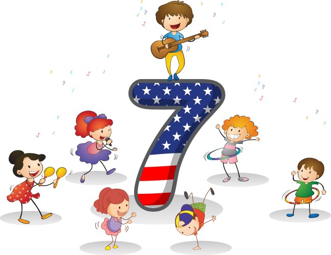 Number Seven Cartoon Vector Images (over 2,400)