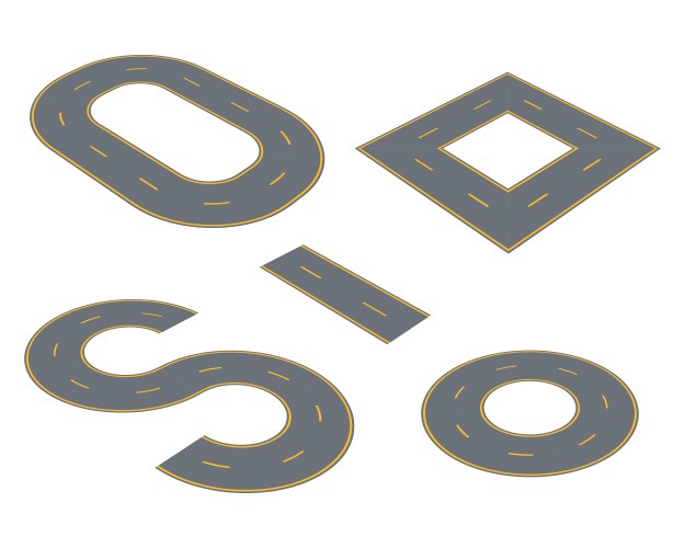 Seamless pattern top view of roads Royalty Free Vector Image