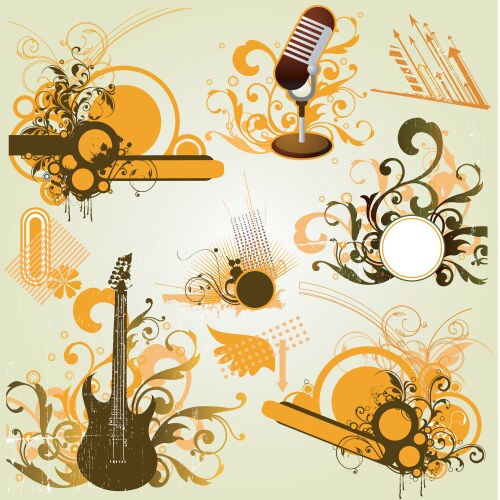 Collection of heraldic vintage elements Royalty Free Vector