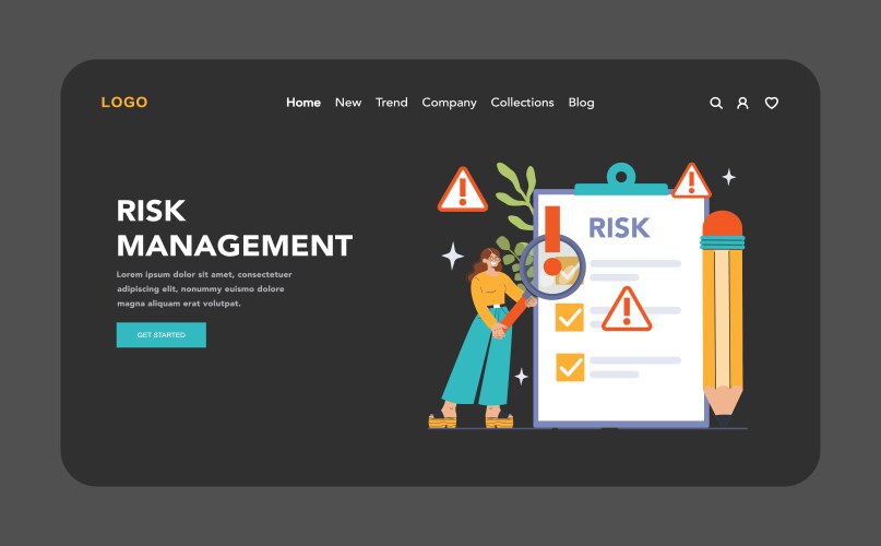 Risk assessment concept flat Royalty Free Vector Image
