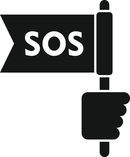Sos help flag icon simple warning rescue – Royalty-Free Vector ...
