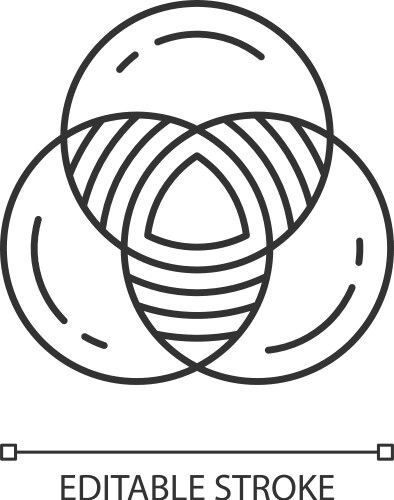 Intersection of two sets venn diagram Royalty Free Vector