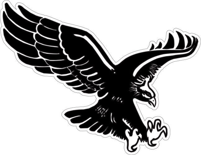 Eagle or hawk with outstretched wings Royalty Free Vector