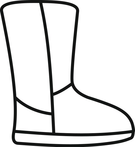 Leather ugg boot icon outline style Royalty Free Vector