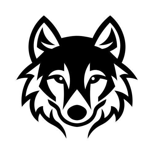Black wolf icon on white background Royalty Free Vector