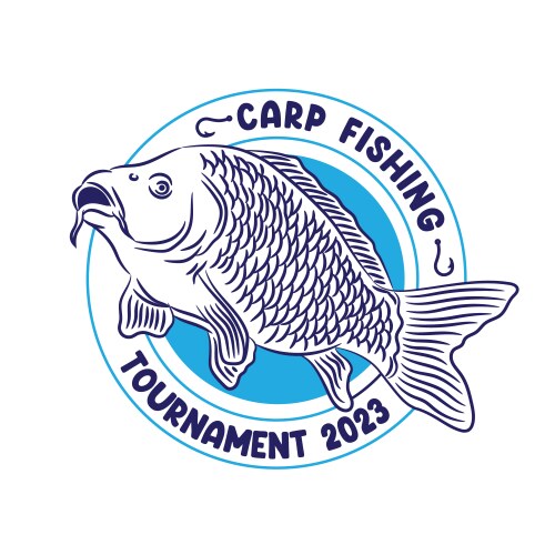 Carp fishing club logo design Royalty Free Vector Image