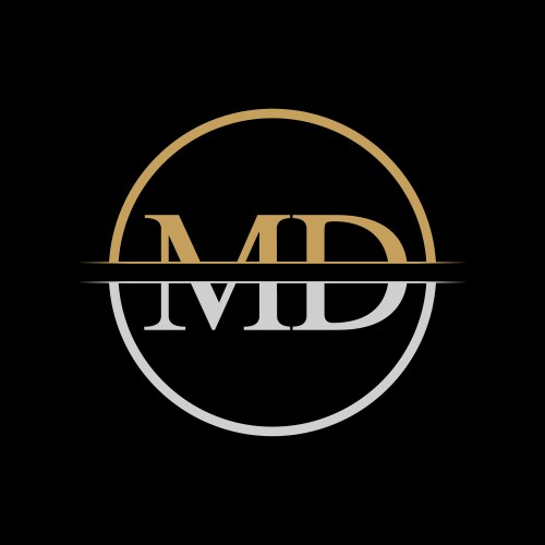 Golden cursive luxury monogram logo initial Vector Image