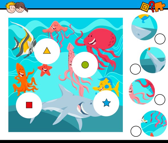 Preschool Sea Animal Puzzle Game – Royalty-Free Vector | VectorStock