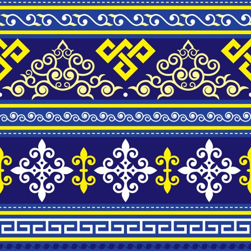Mongolian Floral Pattern Royalty Free Vector Image