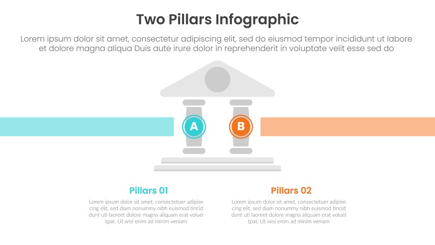 Two pillars framework with ancient classic Vector Image