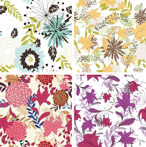 Abstract flowers seamless pattern floral Vector Image