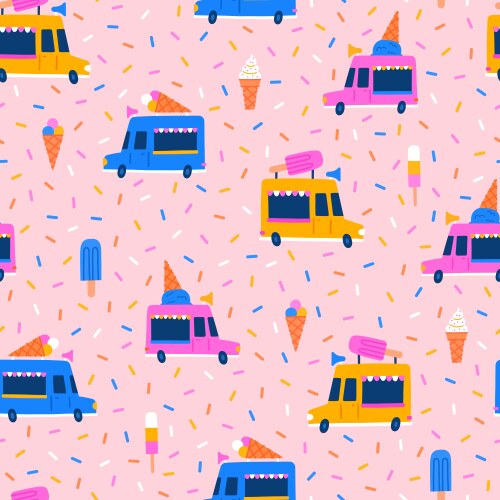 Cupcake piece of cake ice cream cone candy donut Vector Image