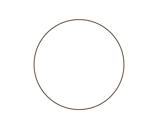 Circle shape outline orange stroke symbol Vector Image