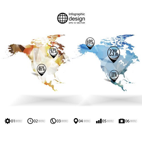 North america map template triangle design Vector Image