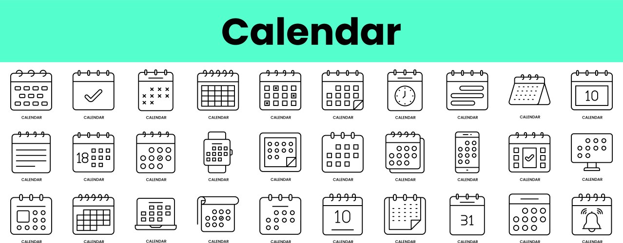 Set of celebration icons linear style icon bundle Vector Image