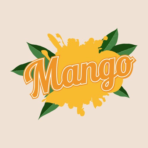 Word mango in a bold and playful font Royalty Free Vector