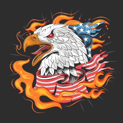 Eagle head with american flag pattern Royalty Free Vector