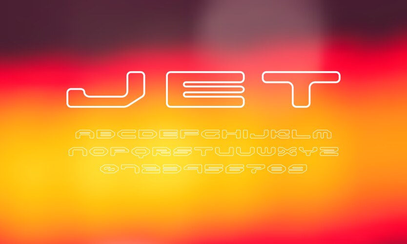 Wide sans serif font with rounded corners Vector Image