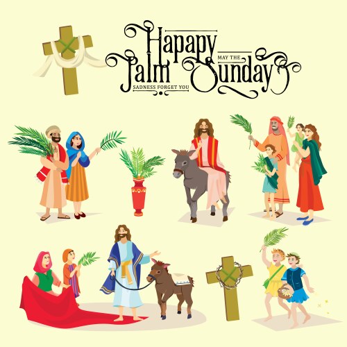 Stunning palm sunday sketch Royalty Free Vector Image