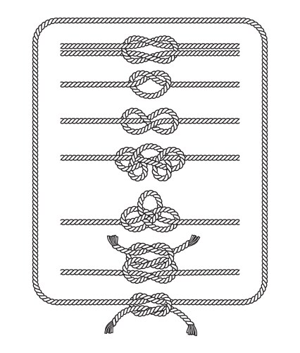 Rope elements marine cord borders nautical ropes Vector Image