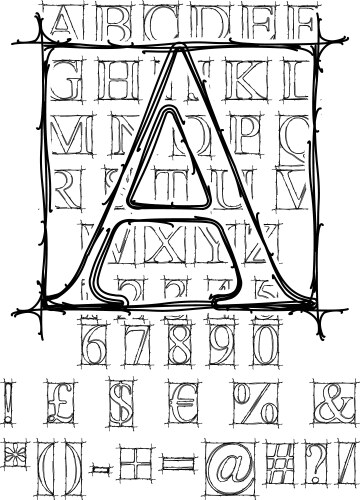 Detailed alphabet Royalty Free Vector Image - VectorStock