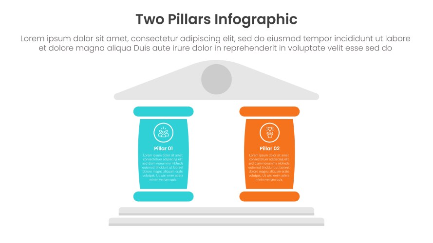 Two pillars framework with ancient classic Vector Image