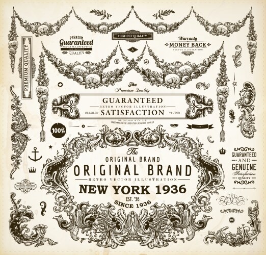 Rustic food label set Royalty Free Vector Image