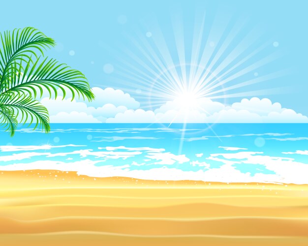 Tropical beach background Royalty Free Vector Image