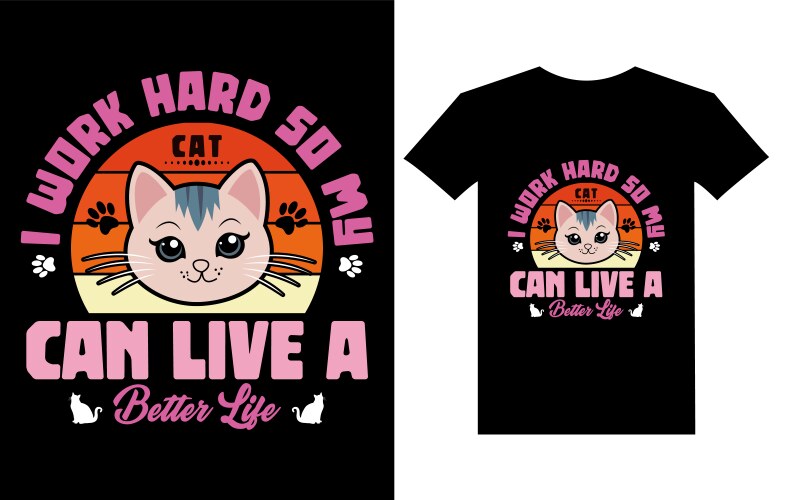Funny cat t-shirt design Royalty Free Vector Image