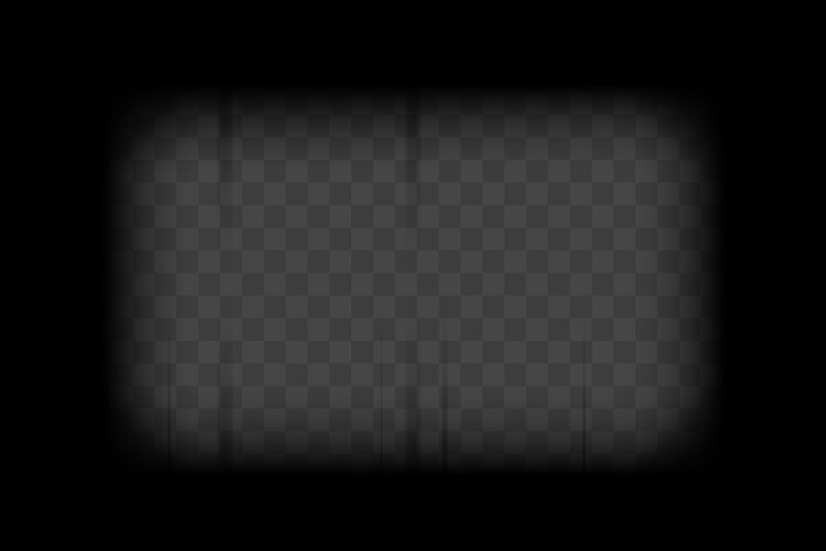 Old cinematic frame overlay texture on transparent