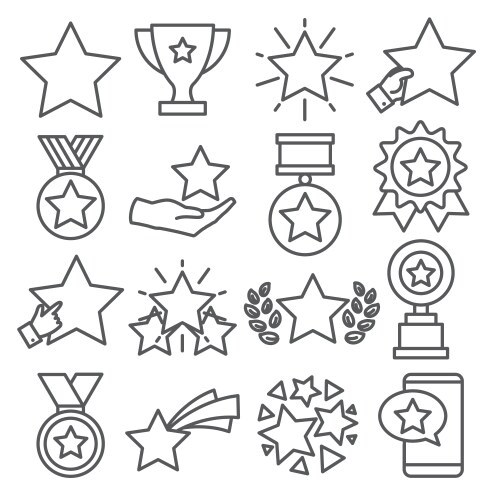 Star line icon Royalty Free Vector Image - VectorStock