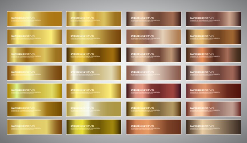 Set of gold gradient banners templates or website Vector Image