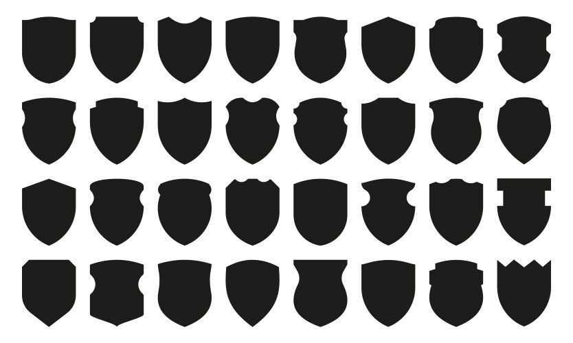 Protection shields set Royalty Free Vector Image