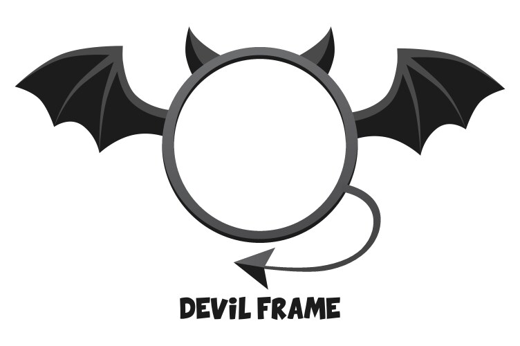 Cartoon red devil frame square cute demon frame Vector Image