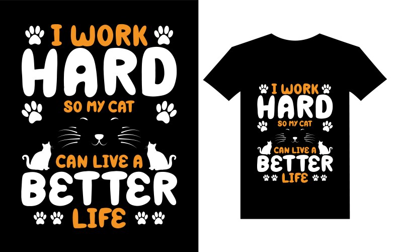 Funny cat t-shirt design Royalty Free Vector Image