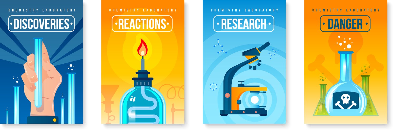 Realistic laboratory chemical research template Vector Image