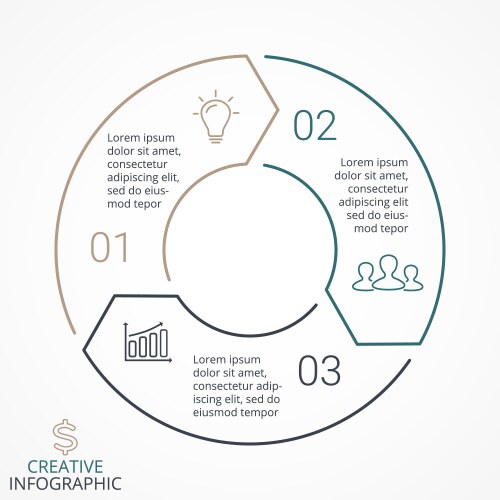 Circle arrows linear infographic diagram Vector Image