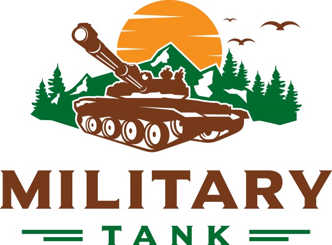 Military tank symbol Royalty Free Vector Image