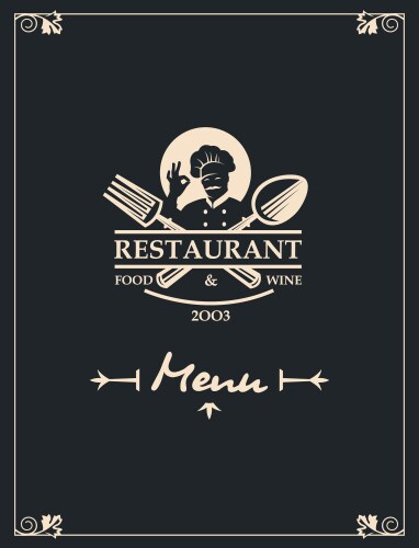 Golden restaurant and menu elements set Royalty Free Vector