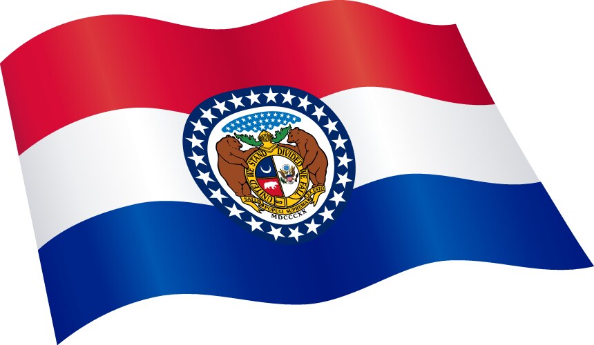 Missouri mo state shape outline simplified Vector Image