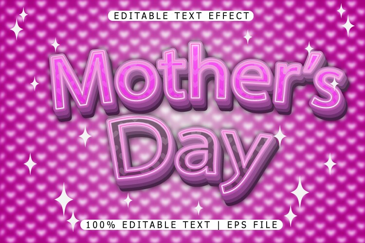 Happy mothers day editable text effect 3 Vector Image