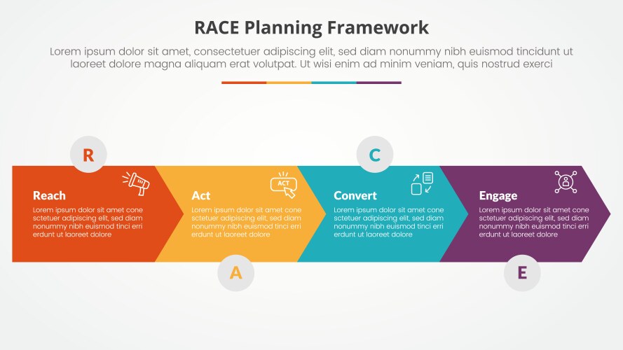 Race framework infographic concept for slide Vector Image