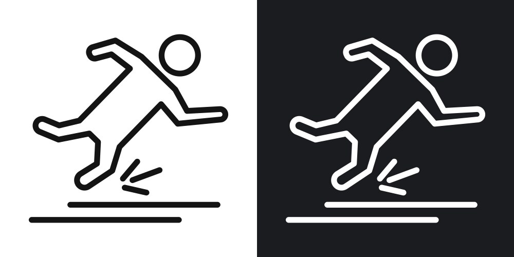 Accident icon set in black and white outlines Vector Image