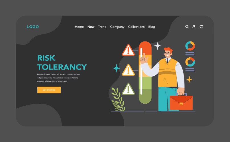 Risk management concept flat Royalty Free Vector Image