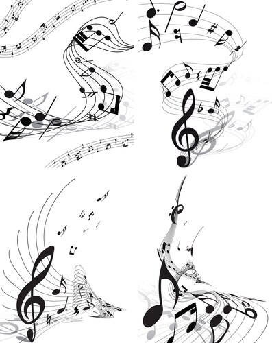 Sound wave with musical notation note sheet Vector Image